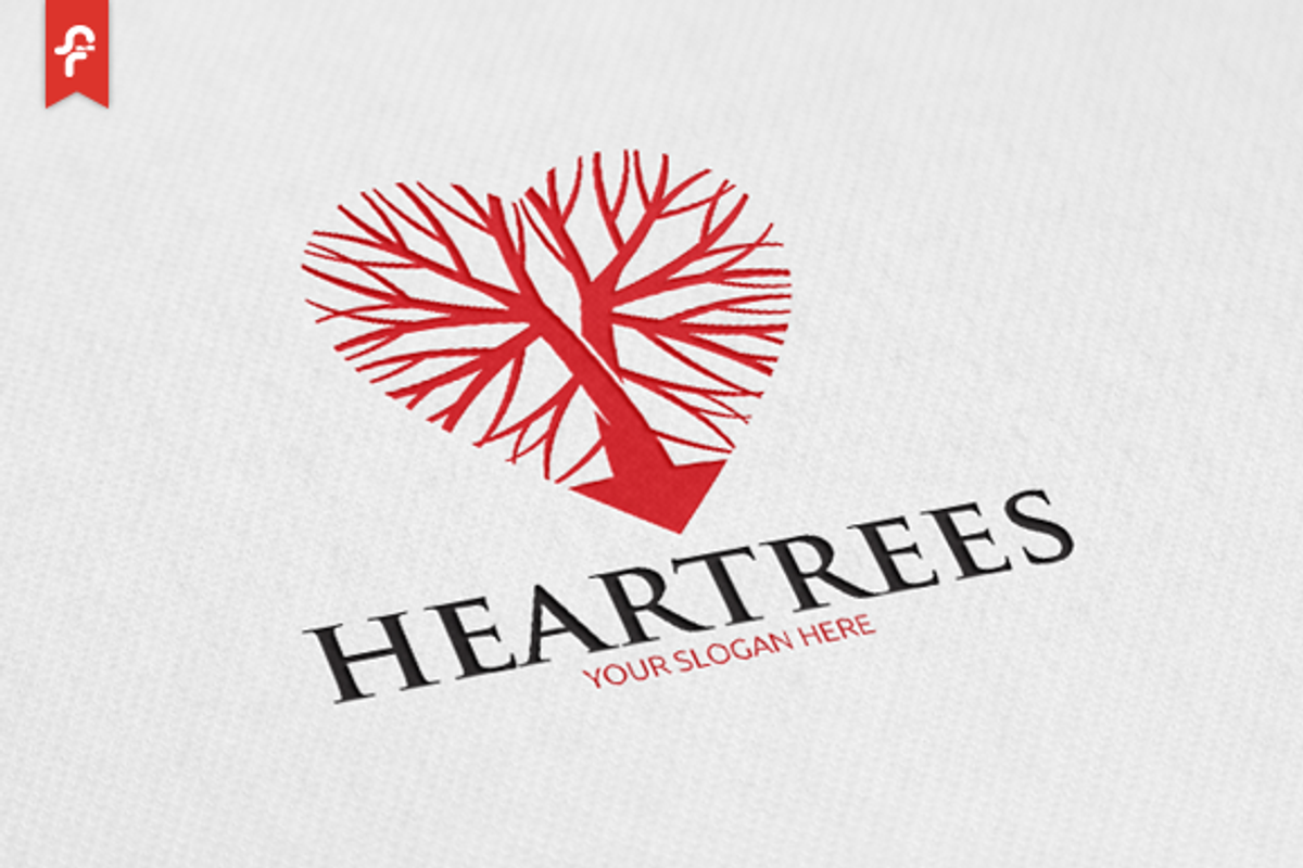 Heart Trees Logo, a Branding & Logo Template by ft.studio