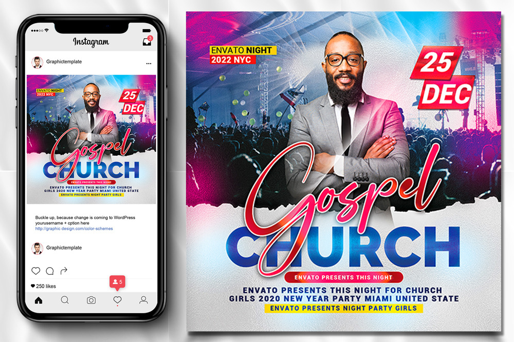 Church Gospel Flyer Template, a Flyer Template by Psd Templates