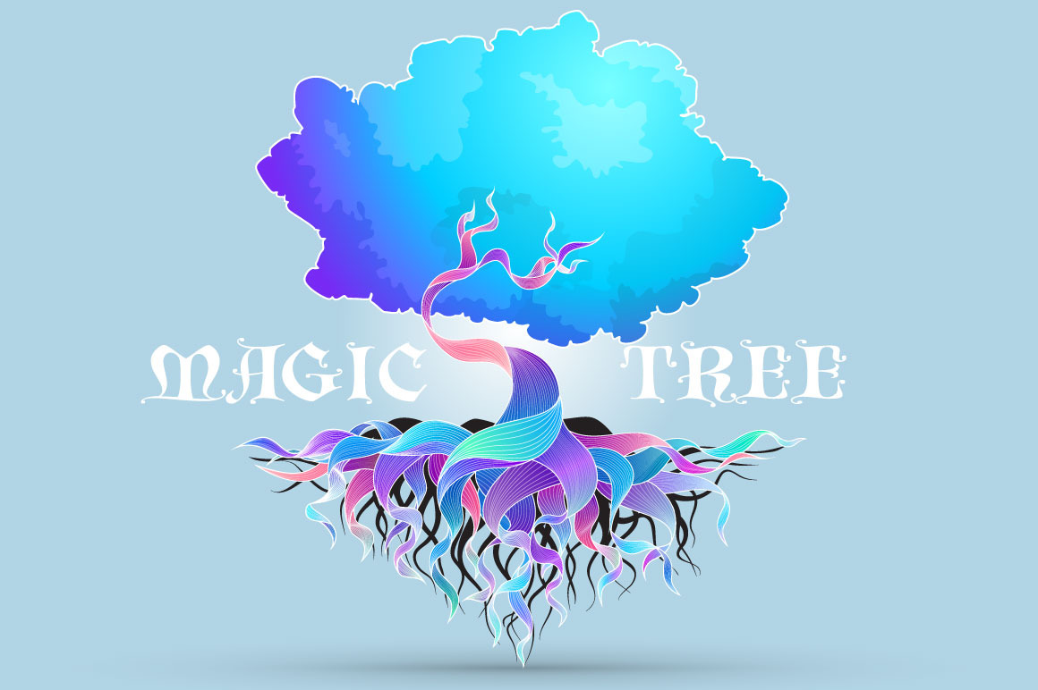 Magic Tree - vector illustration, an Illustration by Librebird
