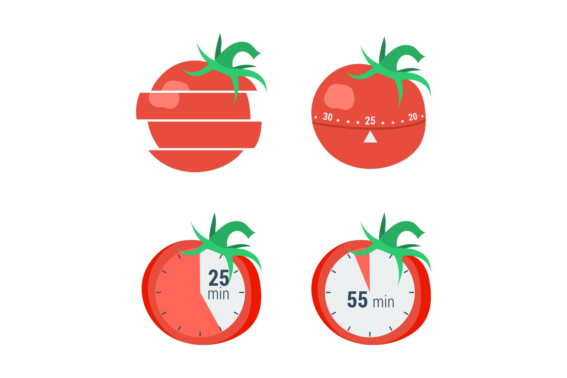 Pomodoro timer concept | Graphic Objects ~ Creative Market