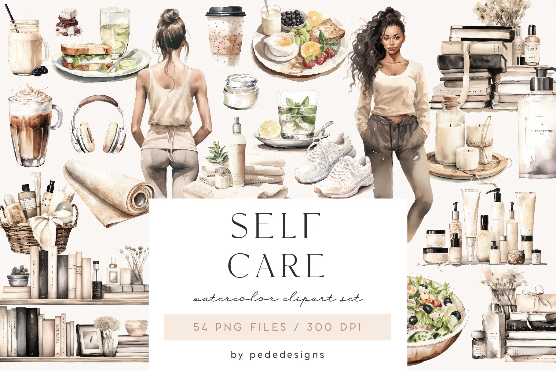 Self Care Collection, a Person Illustration by PeDe Designs