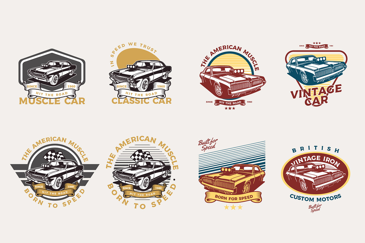 Classic Car Vector Pack, a Transportation Illustration by The BolzStudio