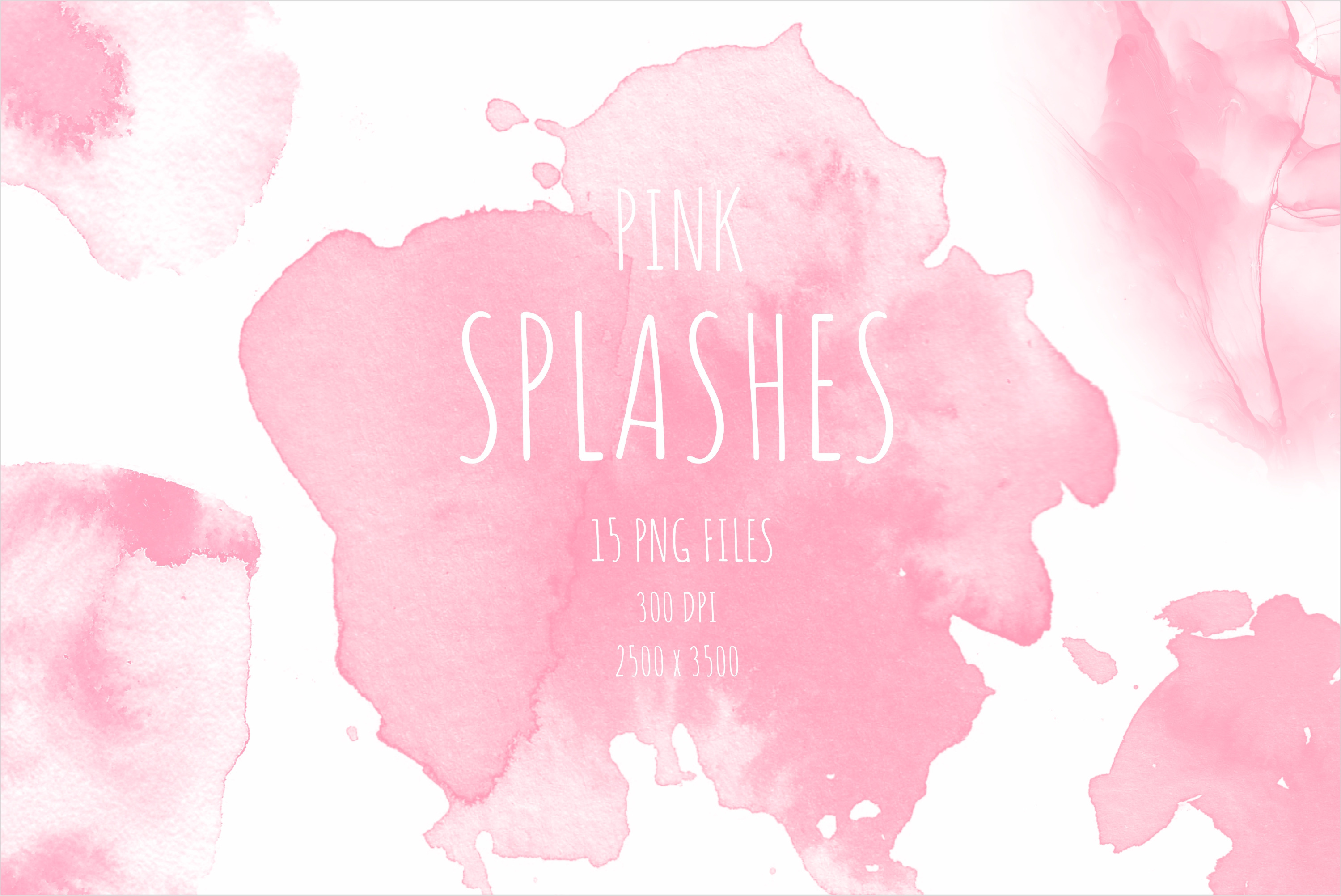 Pink Splashes Watercolor Pink Splash, an Object Graphic by uea-design
