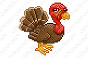 Turkey Pixel Art Retro Arcade Video, an Animal Illustration by Christos ...
