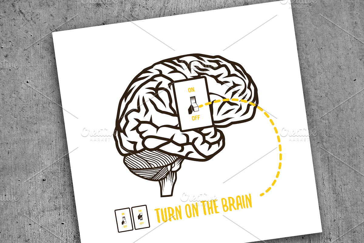 Brain storm. Turn on the brain., an Object Graphic by DOBROGRAPH