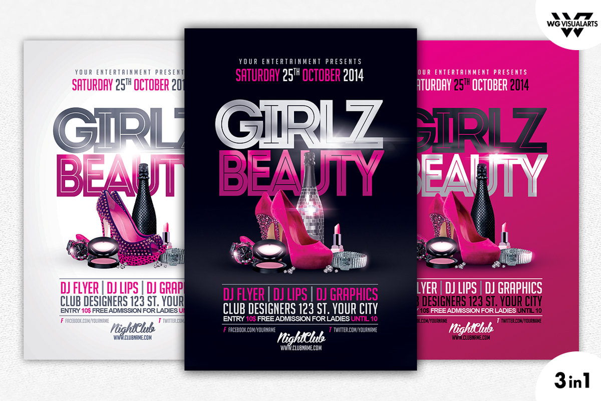 GIRL WOMAN Flyer Bundle, a Flyer Template by WG DESIGN