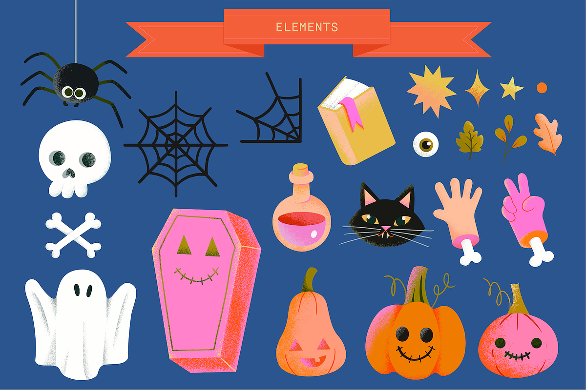 Halloween Clipart Pack, a Seasonal Illustration by selintahtakilic