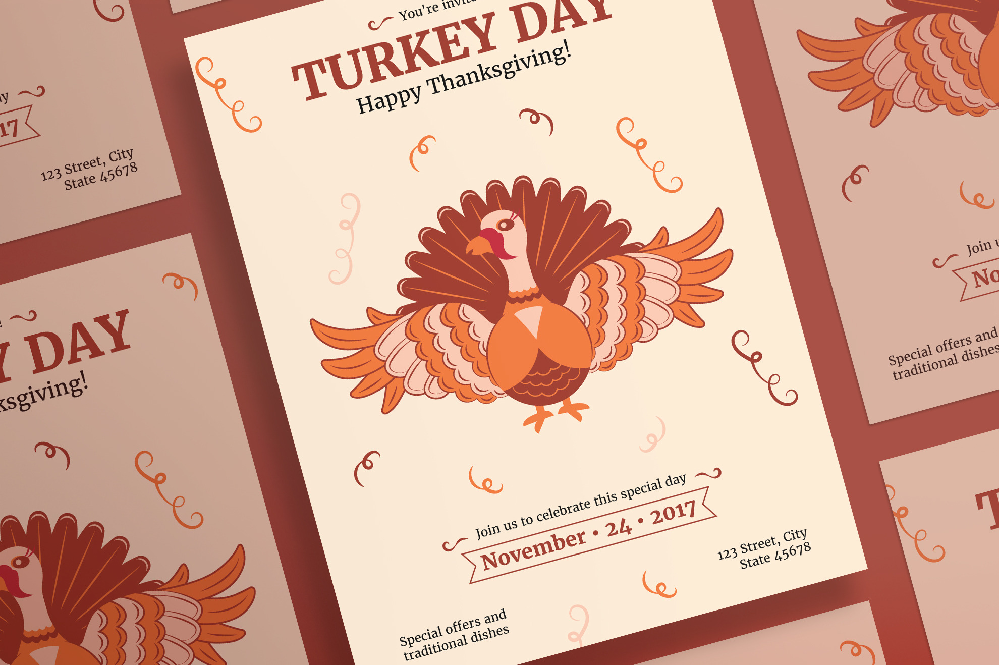 Posters | Turkey Day, a Flyer Template by Amber Graphics