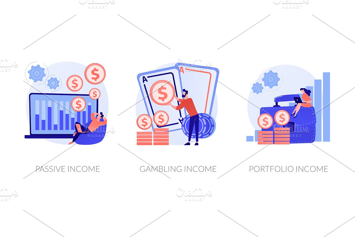 Income types vector concept, a Finance Illustration by Visual Generation