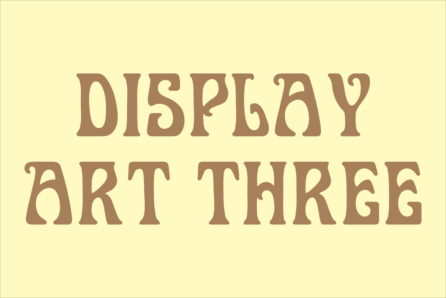 Display Art Three Font, a Font by GG Design