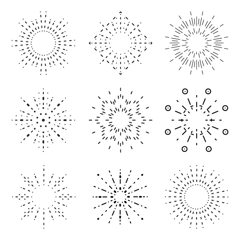 outline radiant sunburst | Outline Icons ~ Creative Market