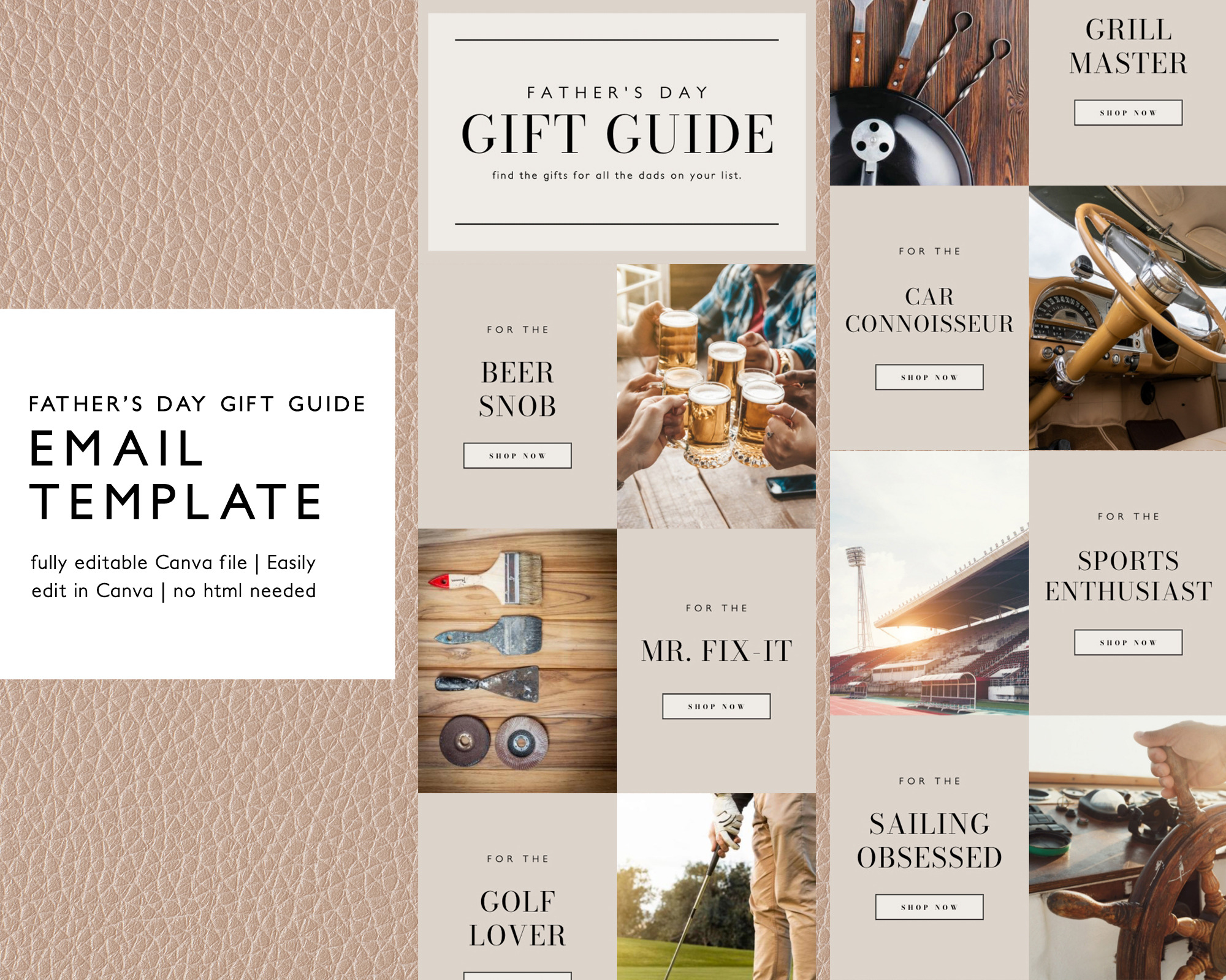 Father's Day Gift Guide Email Canva, an Email Template by KikiBunnyCreative