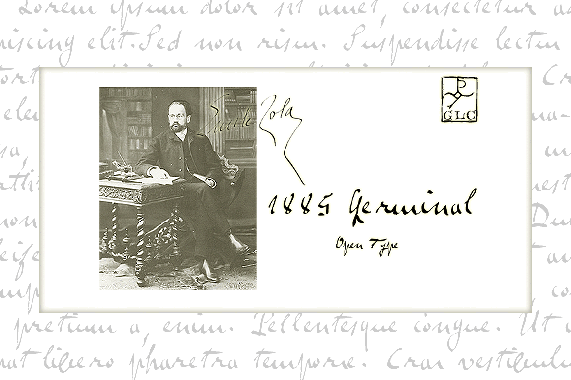 1885 Germinal, a Script Font by GLC Foundry
