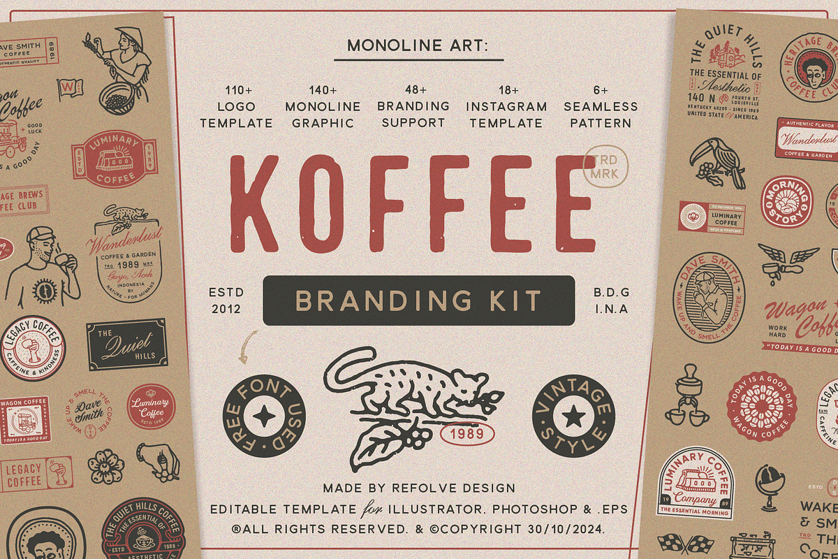 Koffee Branding Kit, a Branding & Logo Template by Refolve Design