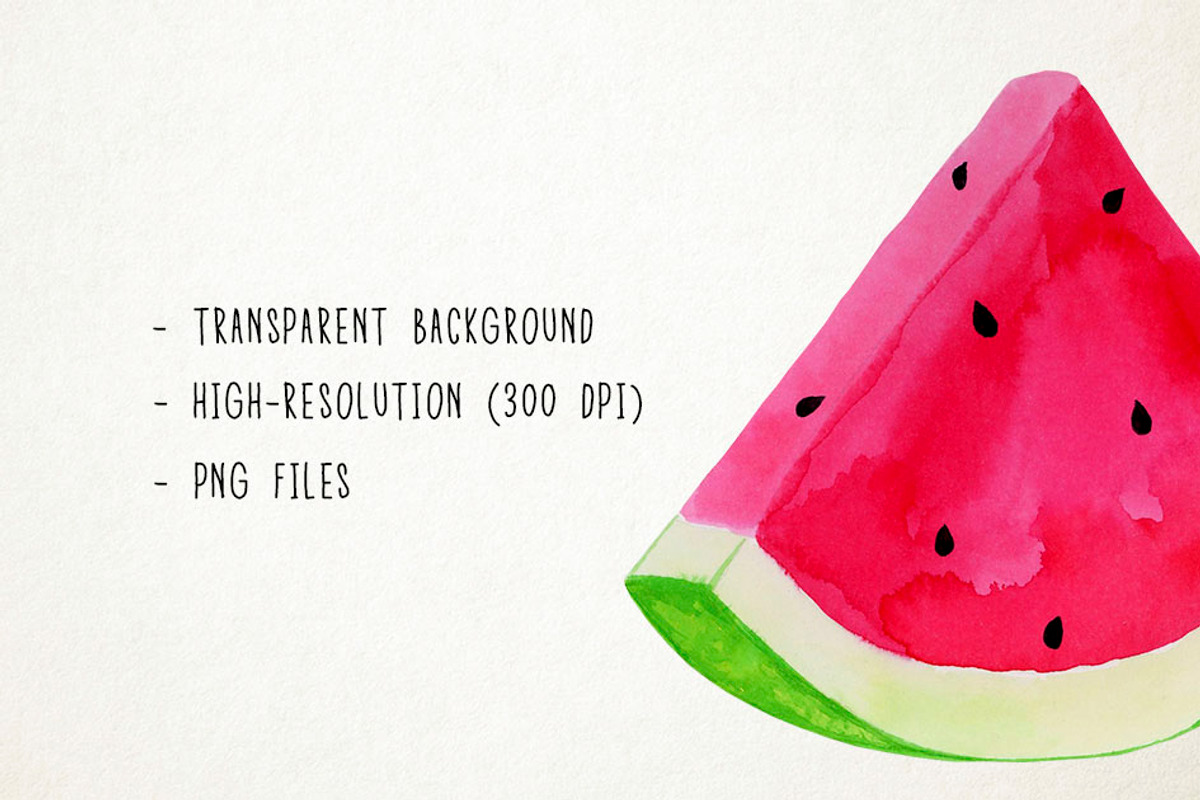 Watercolor Watermelon Clipart, Fruit, an Illustration by Paulaparaula