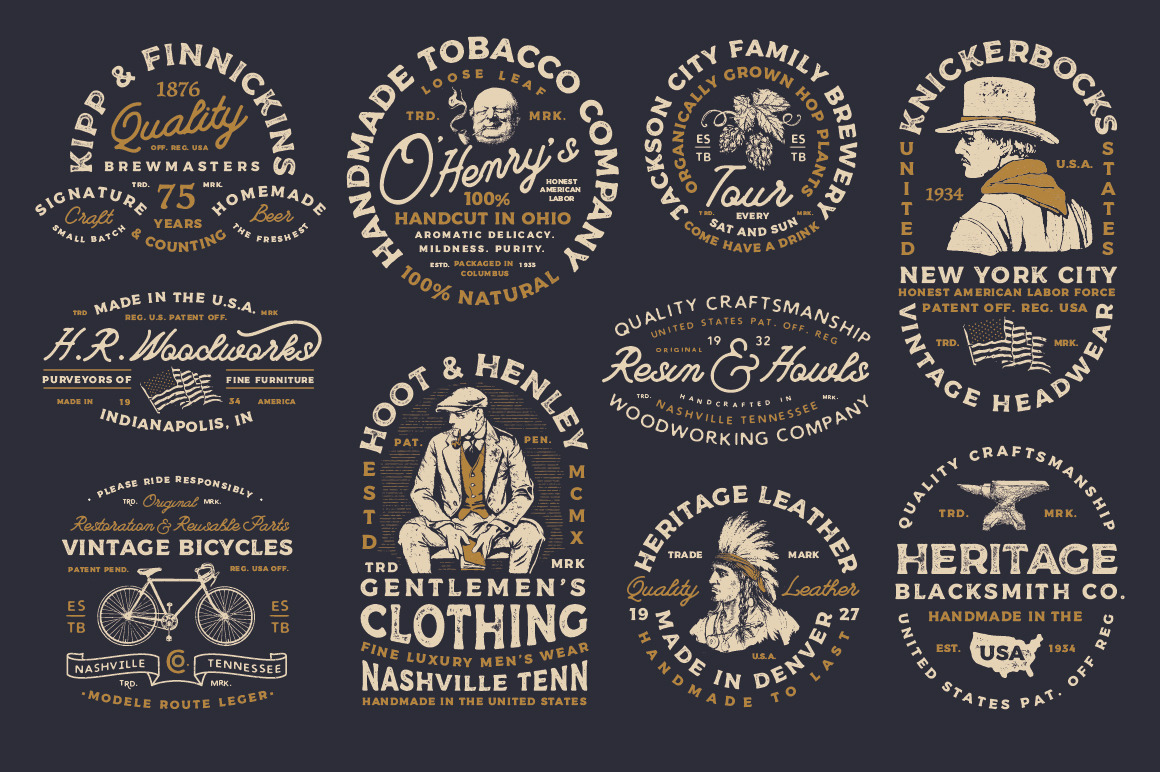 10 Vintage Americana Logos, a Branding & Logo Template by Chad Alan ...