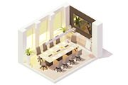 Vector isometric conference room | Creative Market
