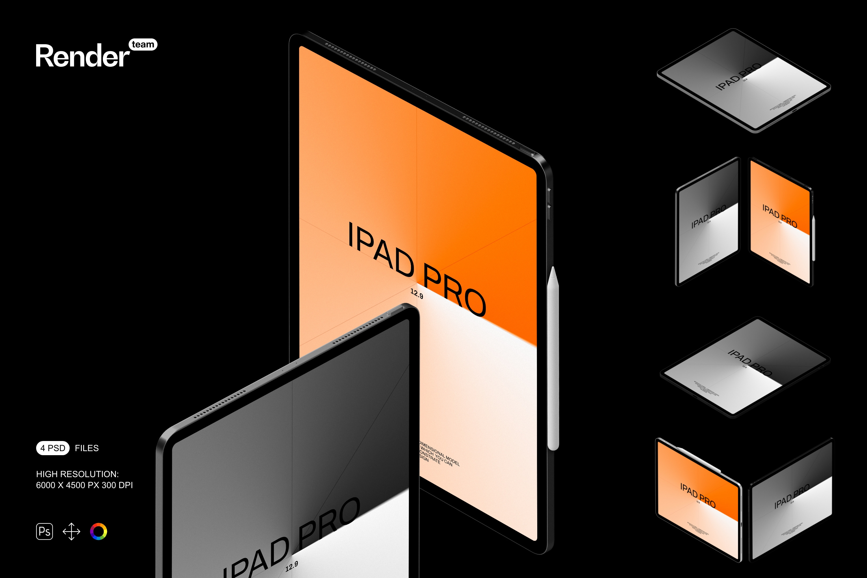 iPad Mockup Set (4 PSD)
