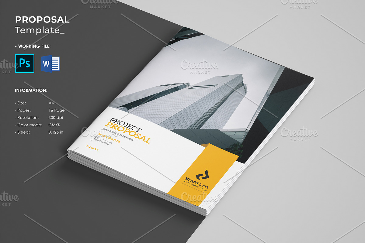 Project Proposal V1064, a Brochure Template by Template Shop