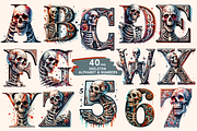 Skeleton Alphabet & Numbers PNG Bundle