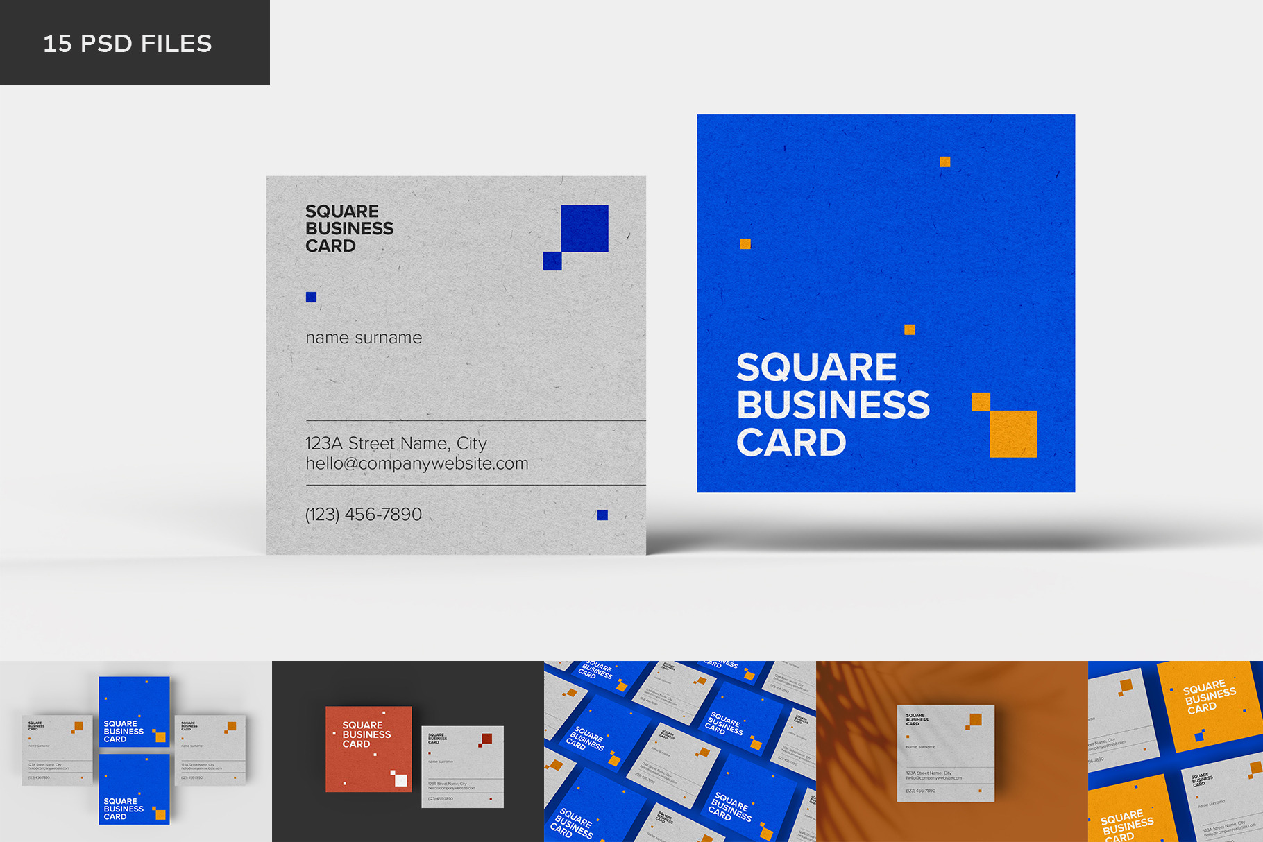 Square Business Card Mockups