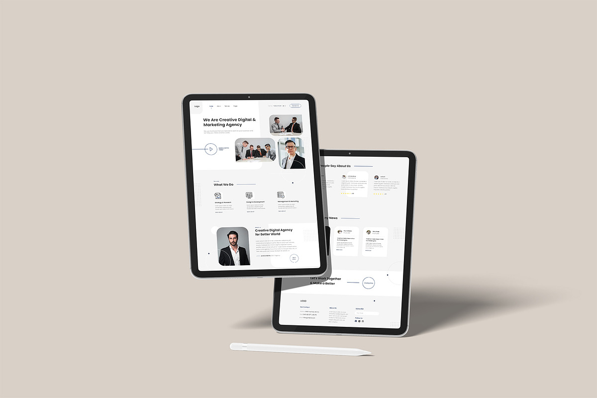 iPad Air - Web App Presentation Mockup