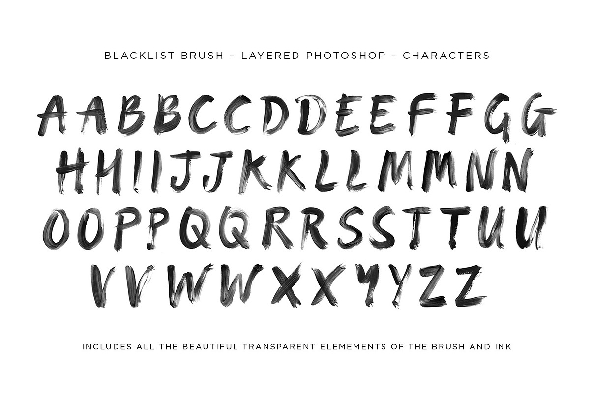 BLACKLIST BRUSH – FONT & LAYERED PSD, a Font by Blacklist Studio