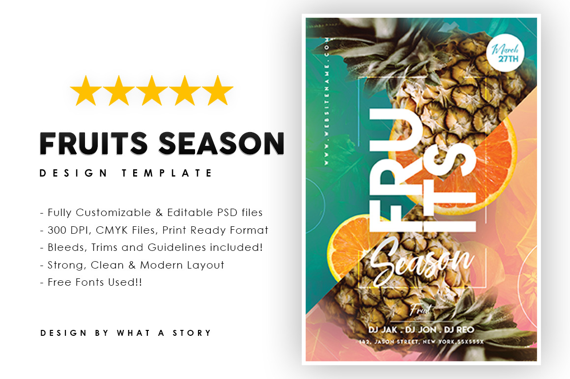FRUITS SEASON, a Flyer Template by What a Story