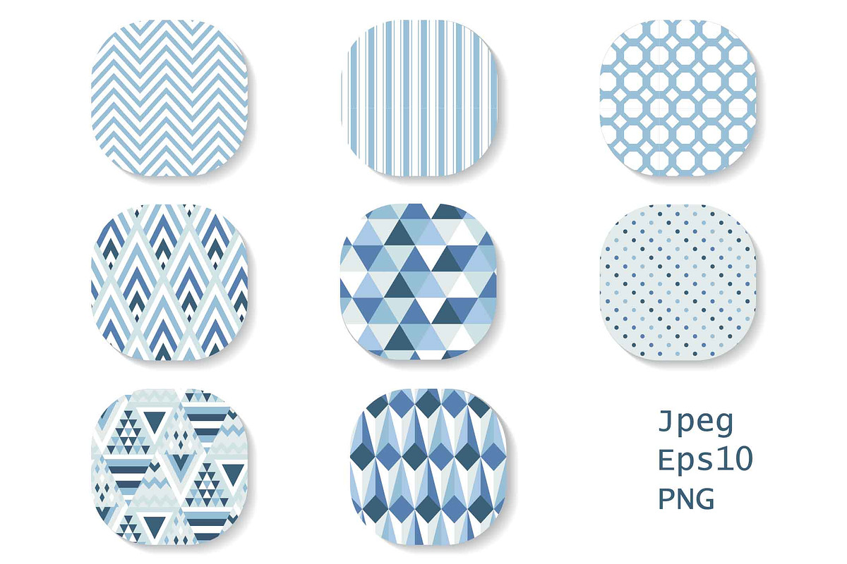 8 Seamless Geometric Vector Patterns, a Pattern Graphic by Alonka's ...