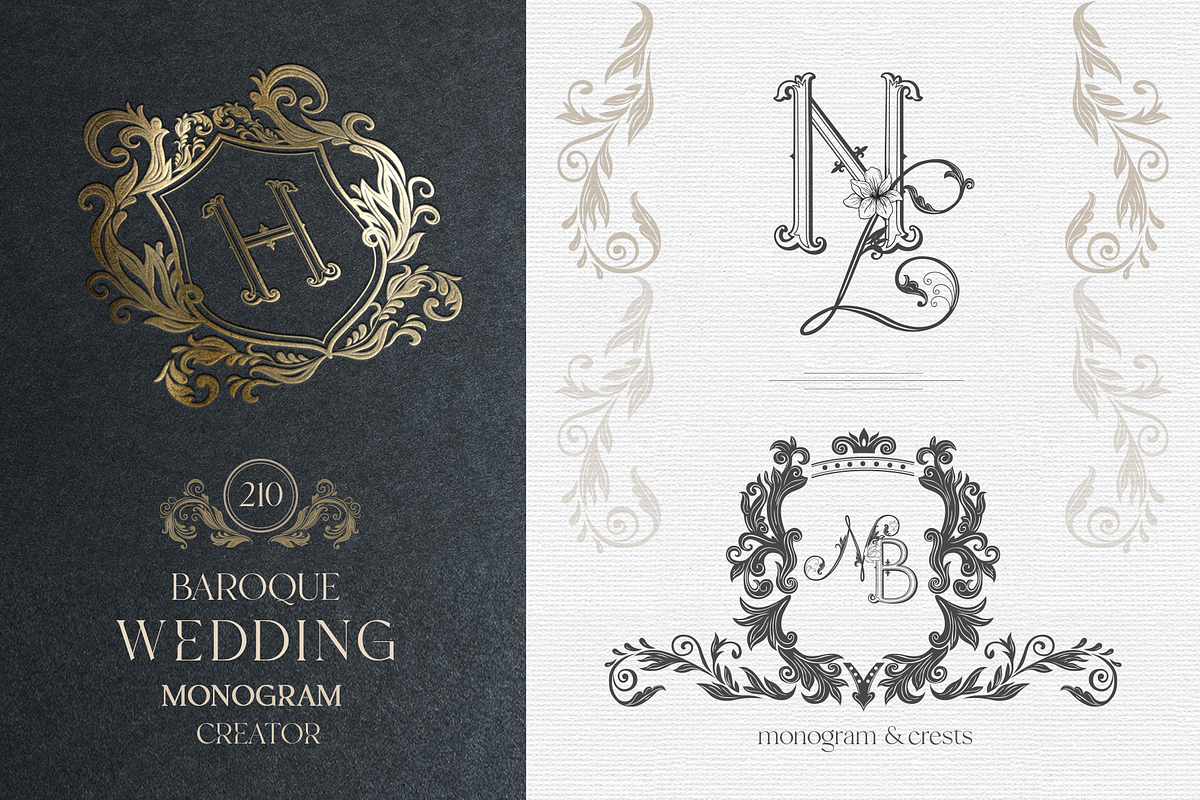 Wedding Monogram Creator. Crests., a Decorative Illustration by ...
