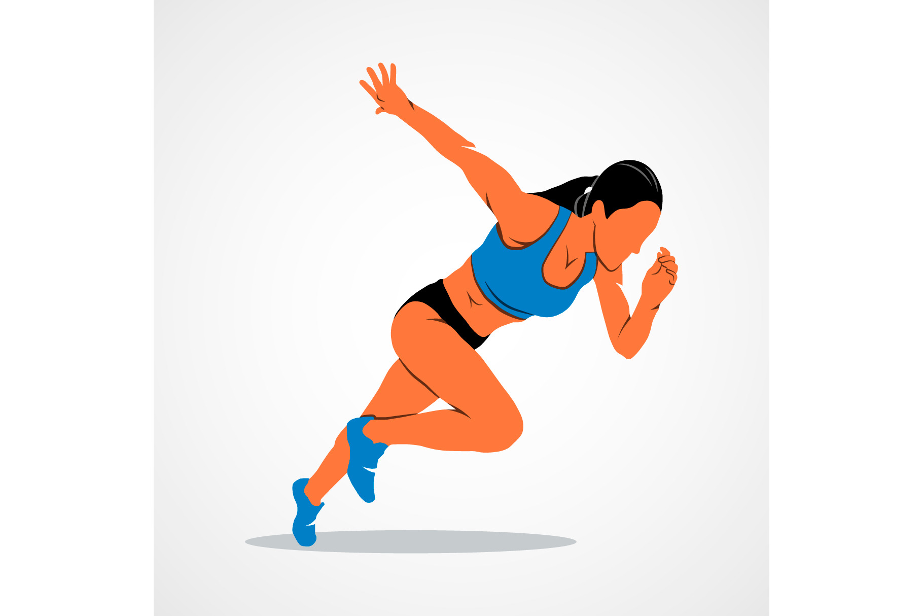 Running, sprinter, athlete, a Sport Illustration by 3D Tai