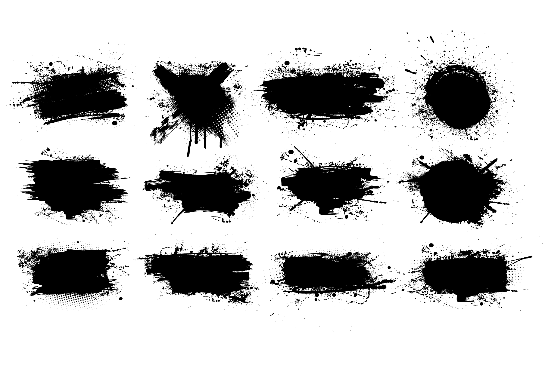 Ink splashes set, a Texture Graphic by SergeyBitos