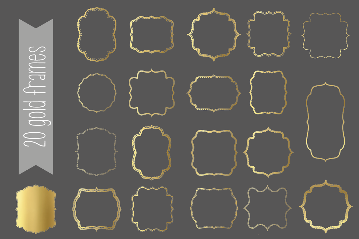 Gold Bracket Frame Bundle, a Graphic by Pure Sweet Joy