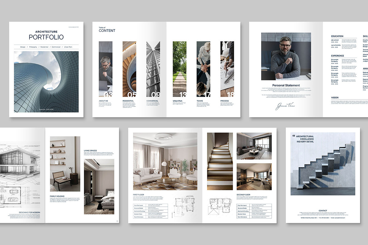 Architecture Portfolio Template, a Magazine Template by BrandPacks