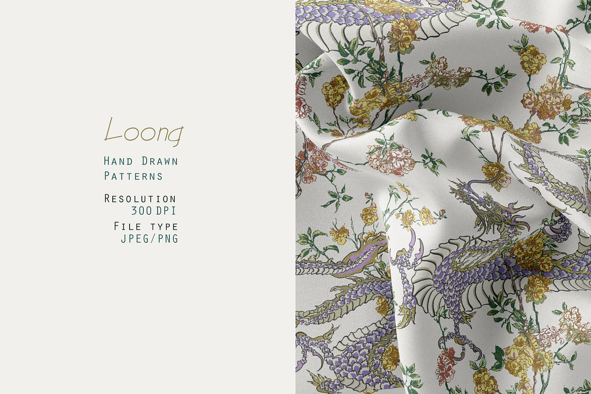 Loong. Seamless Patterns, a Pattern Graphic by Irina Dolgikh