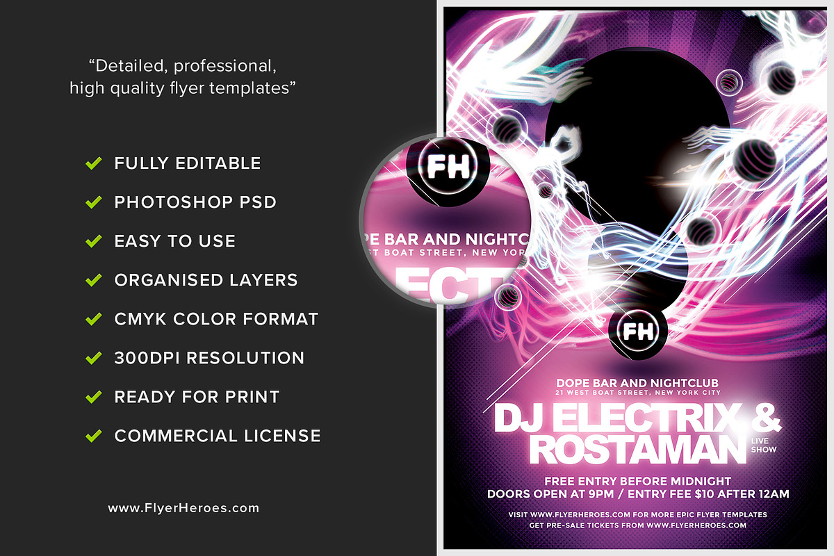 Electrix Flyer Template, a Flyer Template by FlyerHeroes