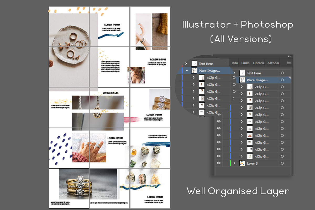 Artsy Instagram Grid Template, a Social Media Template by Design Unique