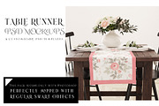 Table Runner with Smart Objects, a Household Mockup by mock-ups
