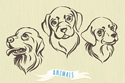 Set of hand-drawn dog's portraits | Animal Illustrations ~ Creative Market