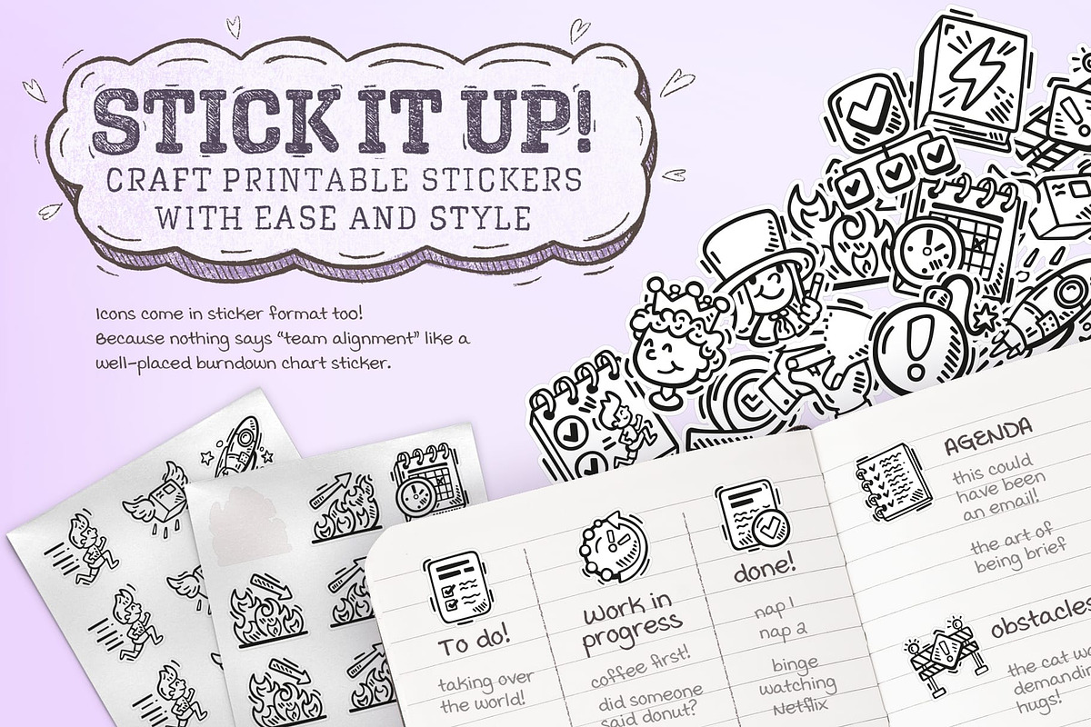 Scrum & Agile Doodle Icons - LITE