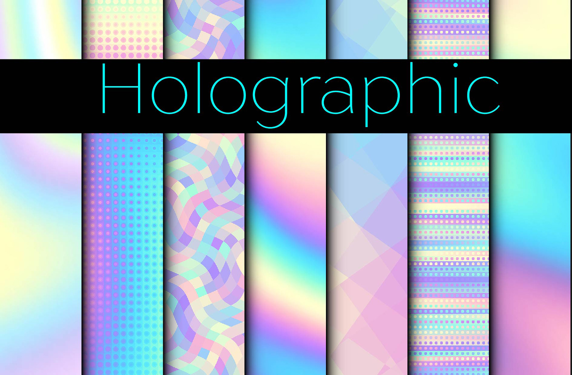Holographic foil colors textures EPS