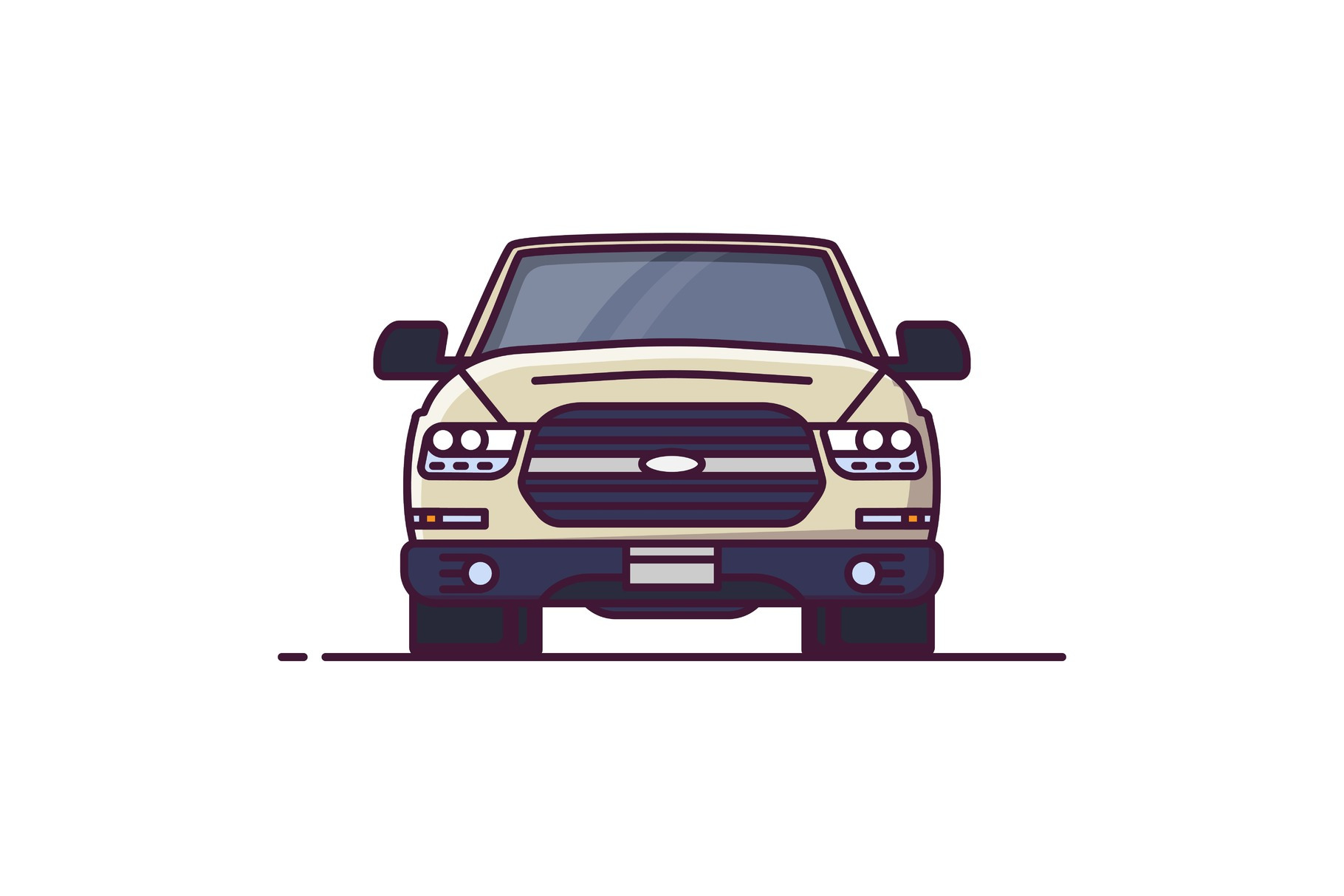 Front view of offroad car, a Transportation Illustration by SkyVectors ...