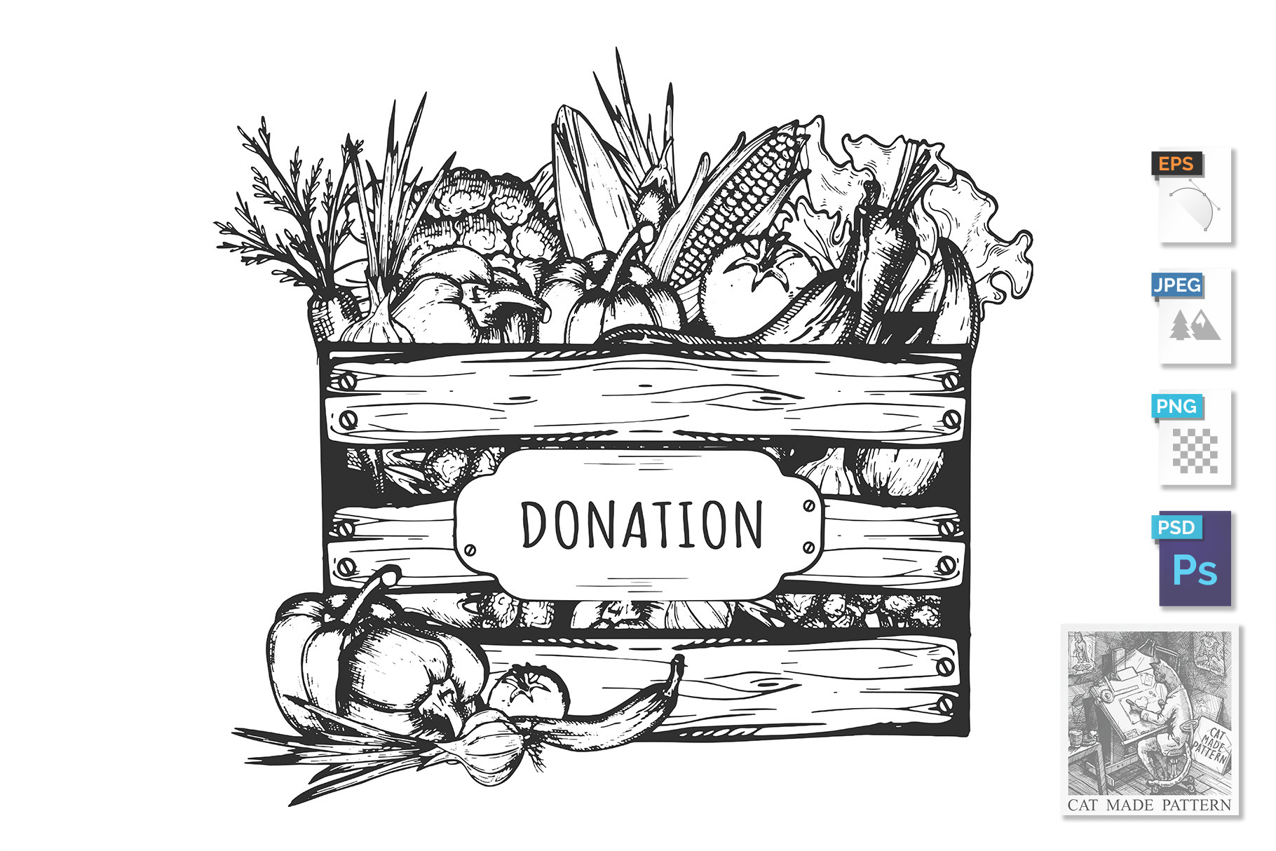 Foodstuff grocery provision donation | Food Illustrations ~ Creative Market