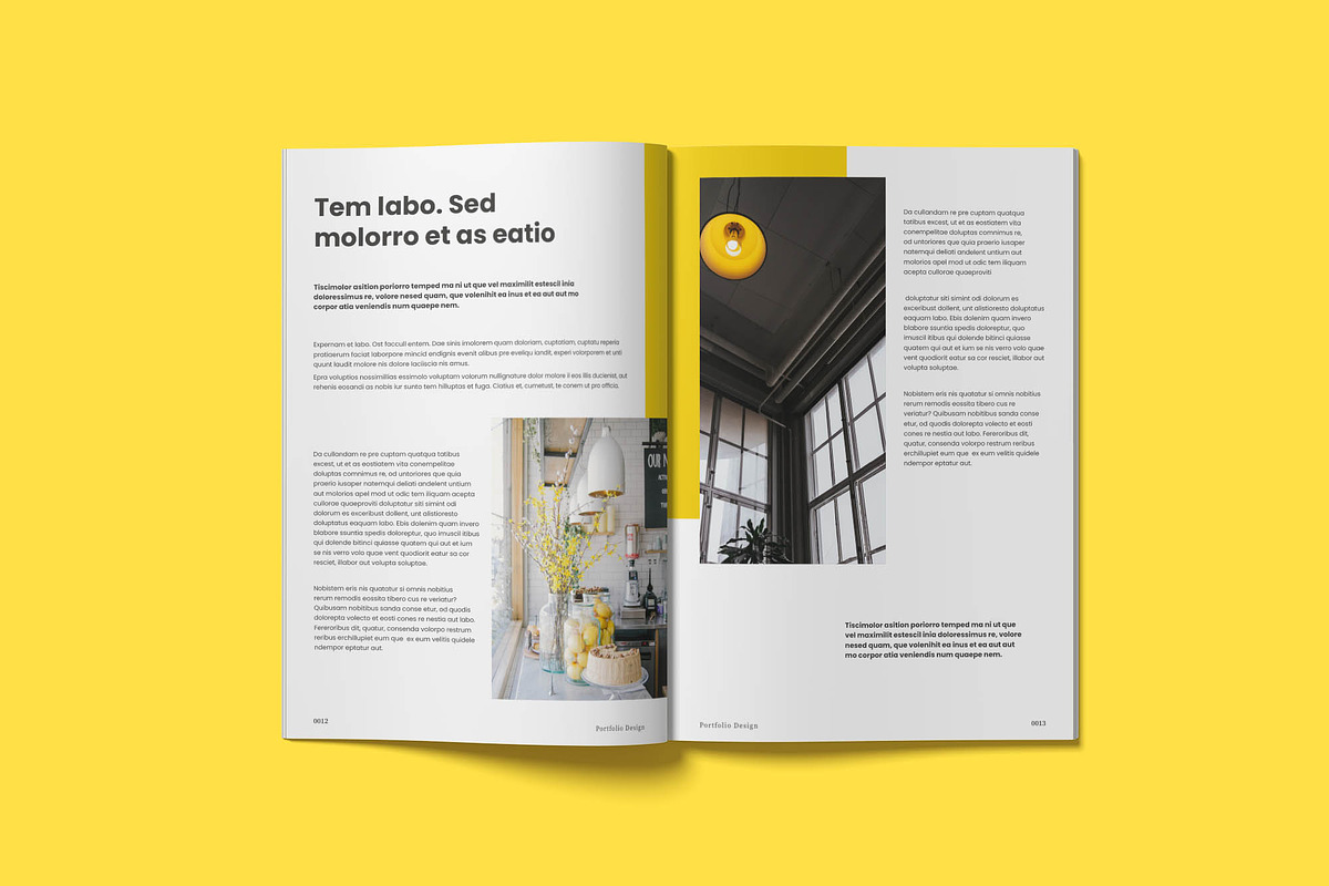 Multipurpose Yellow Portfolio Layout | Creative Market