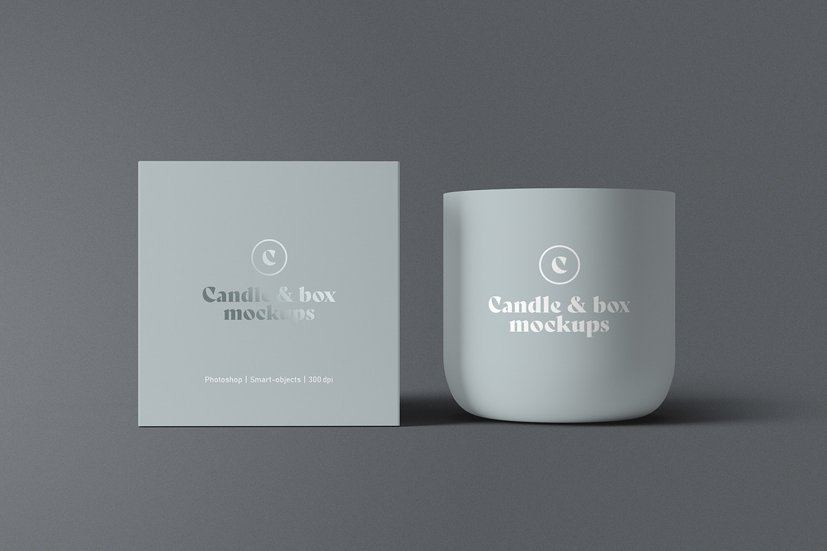 Candle and Box Mockups, a Packaging Mockup by artimasa