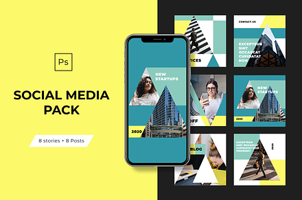 Square Social Media Kit, a Social Media Template by uispot