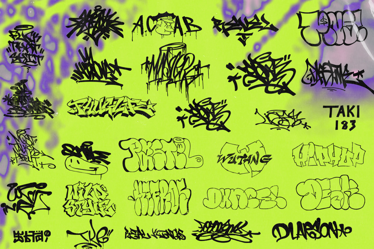 50 Graffiti tags bombing & character, an Object Graphic by HYPER HIROⓇ