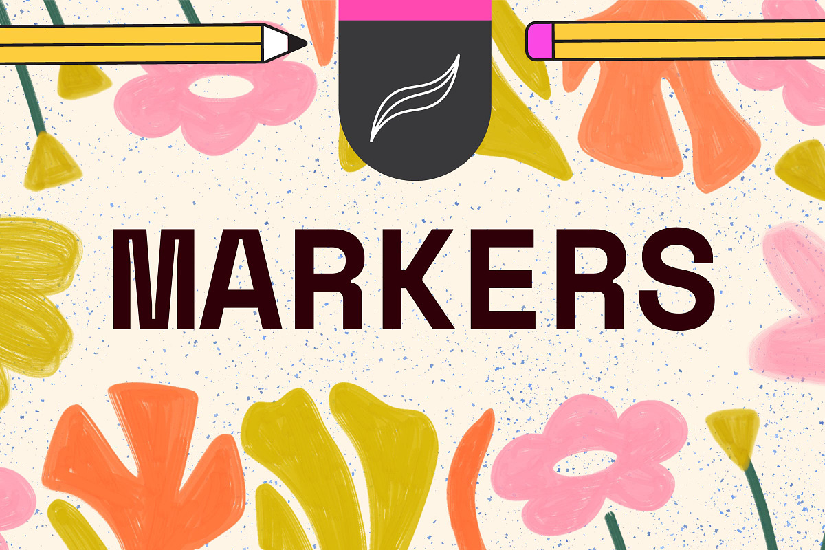 Procreate Markers Brush Set 12-Pack, a Brush Add-On by Esther Nariyoshi