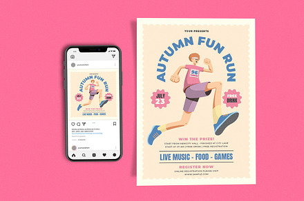 Summer Fun Run Flyer & Poster | Flyer Templates ~ Creative Market