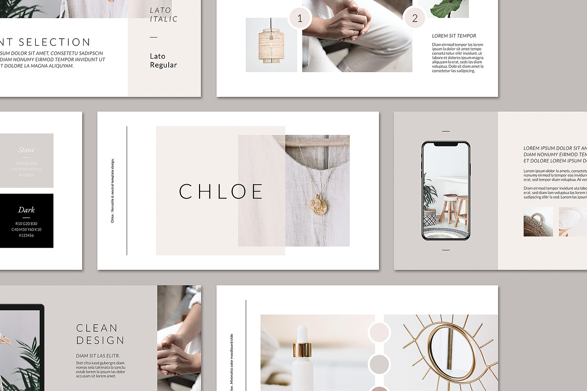 CHLOE PowerPoint Brand Guidelines, a Presentation Template by AgataCreate
